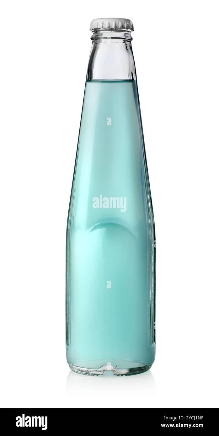 Bottle of blue alcohol Stock Photo - Alamy