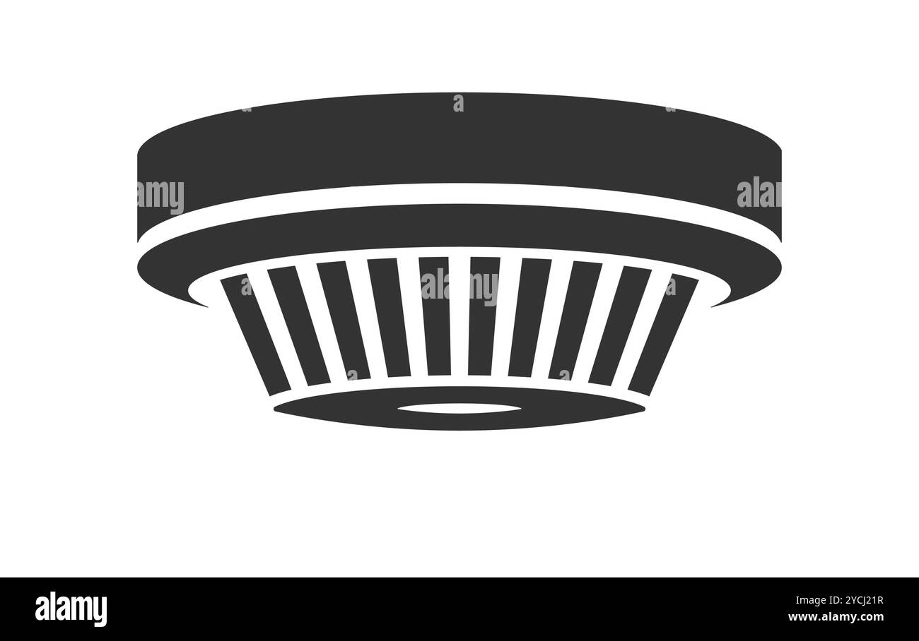 Test your smoke alarms. Smoke detector icon symbol. Fire alarm logo ...