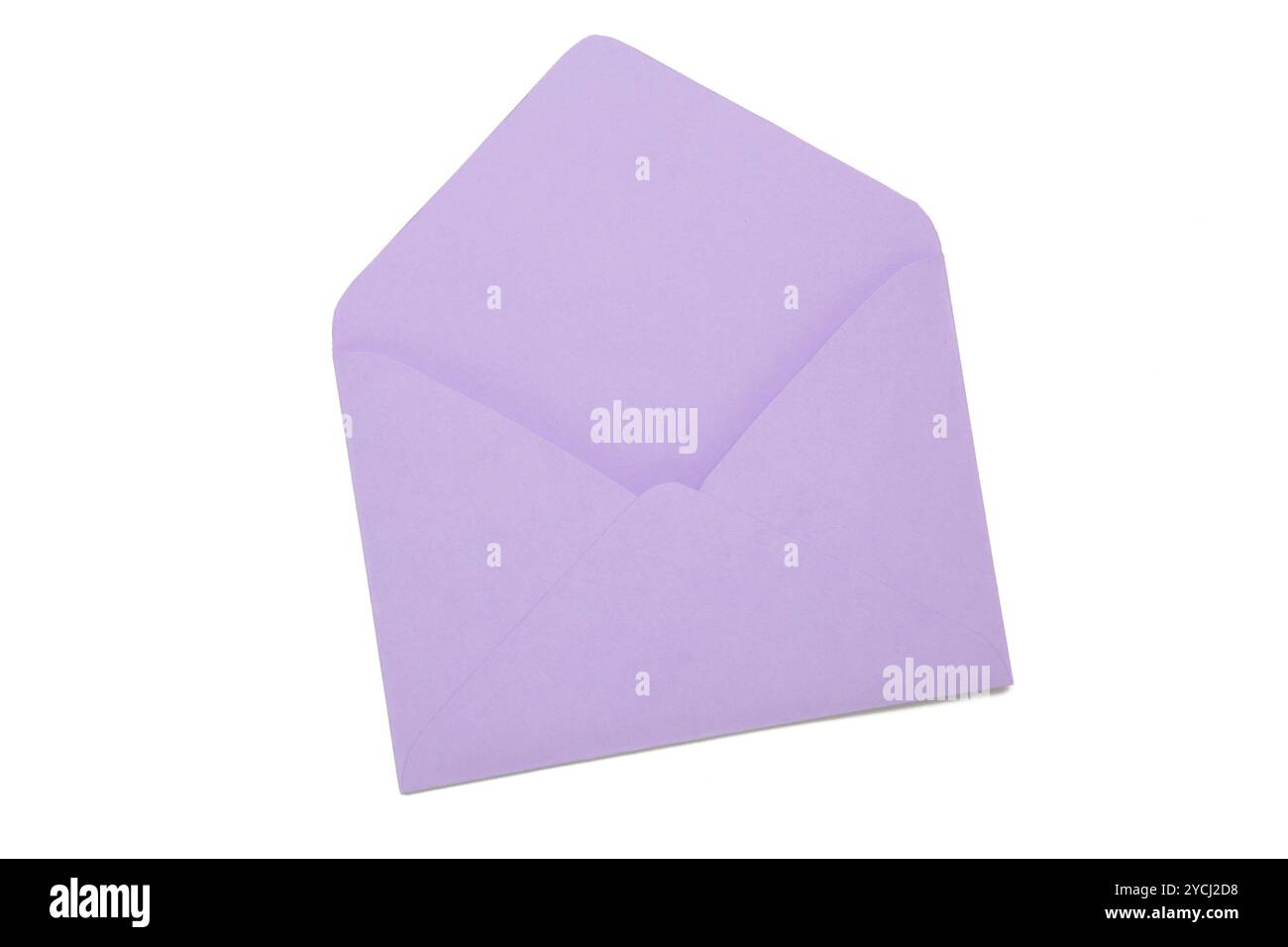 Purple open envelope isolated on white background with clipping path. Top view Stock Photo - Alamy