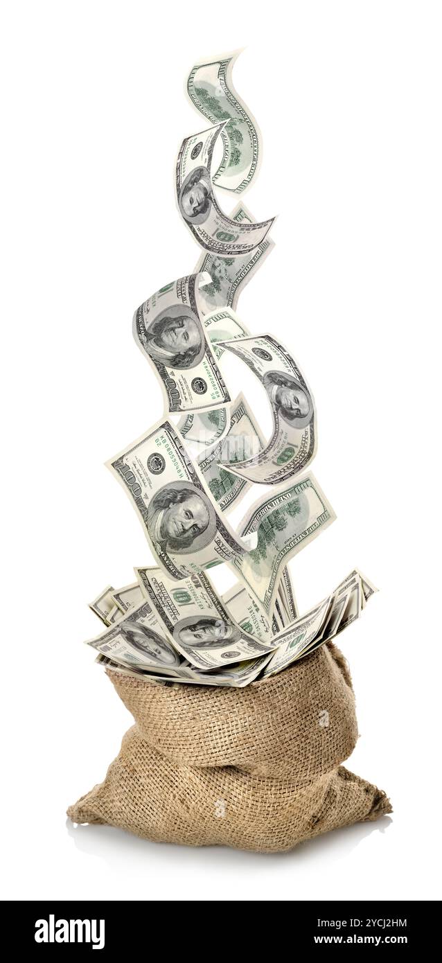 100 dollars falling hi-res stock photography and images - Alamy