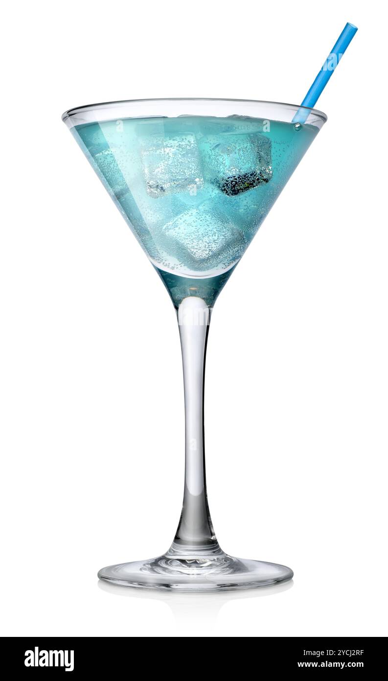 Glass blue drink ice Cut Out Stock Images & Pictures - Alamy