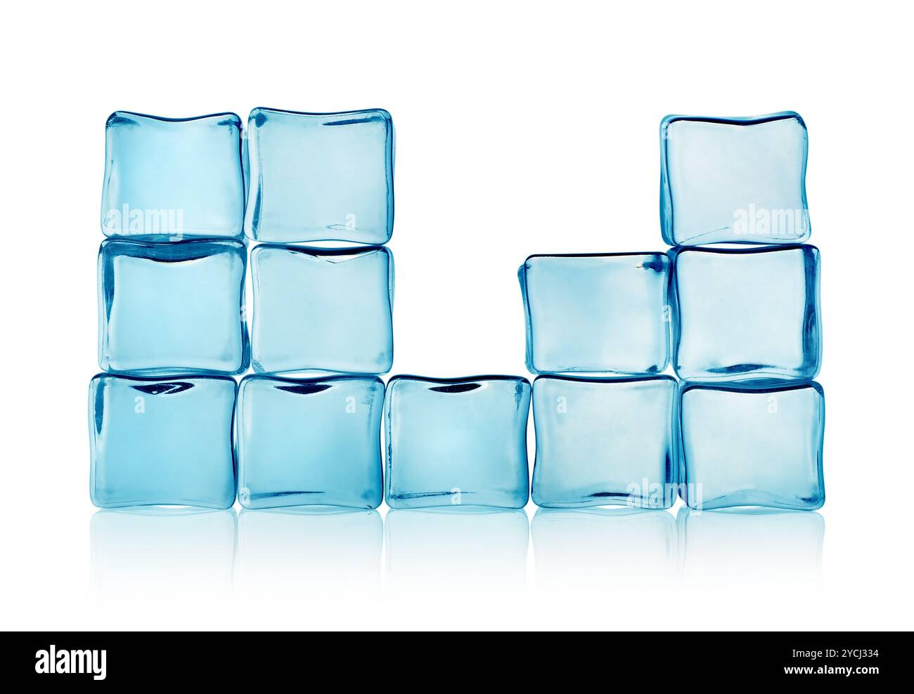 Figures from blue ice cubes isolated Stock Photo - Alamy