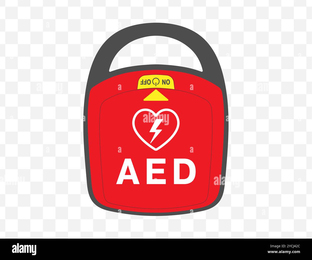 AED emergency defibrillator icon sign symbol. First aid Automated external defibrillator. Vector ...