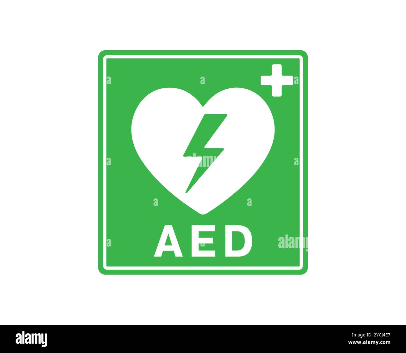 AED emergency defibrillator icon sign symbol. First aid Automated external defibrillator. Vector ...