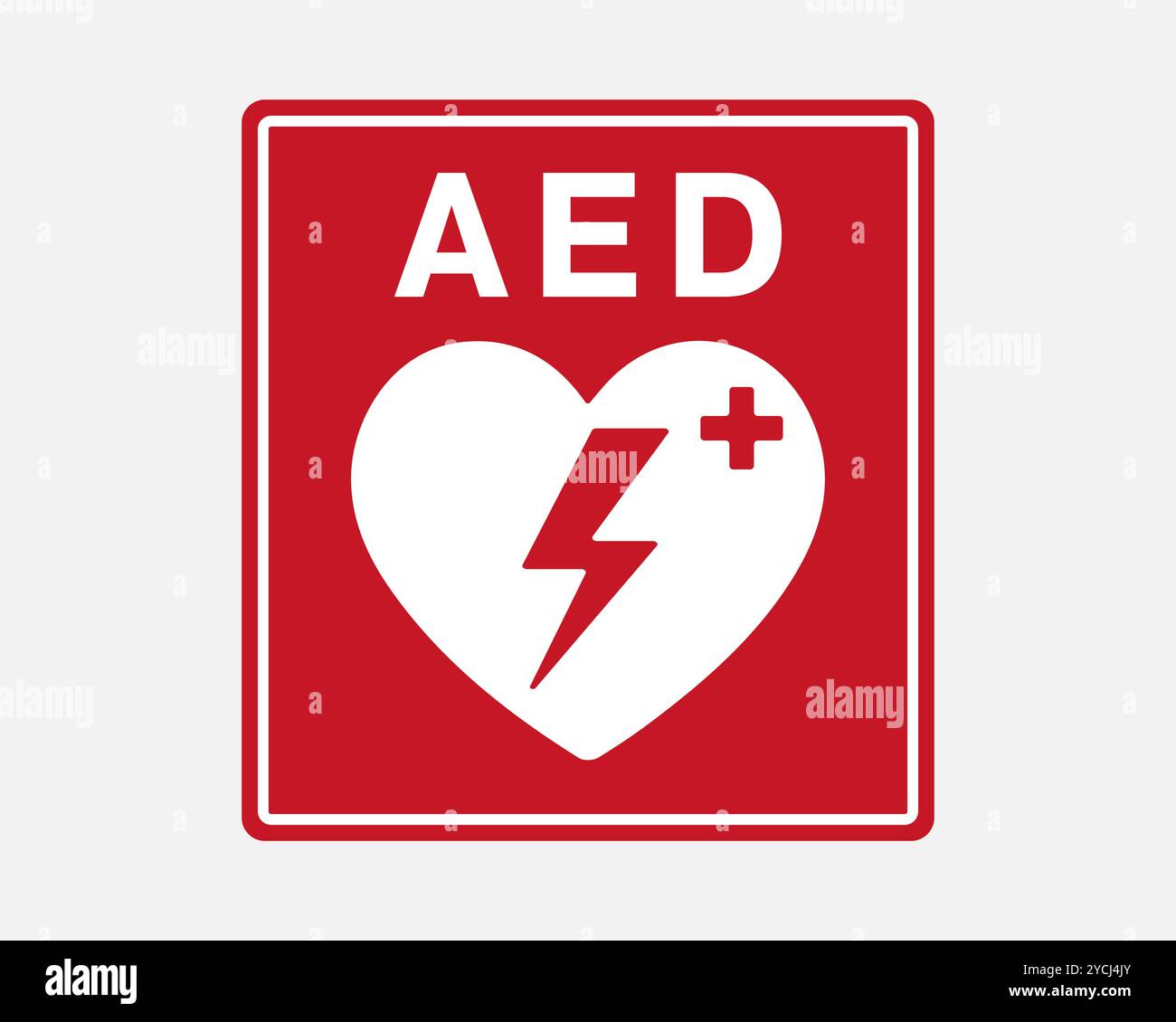 AED emergency defibrillator icon sign symbol. First aid Automated ...
