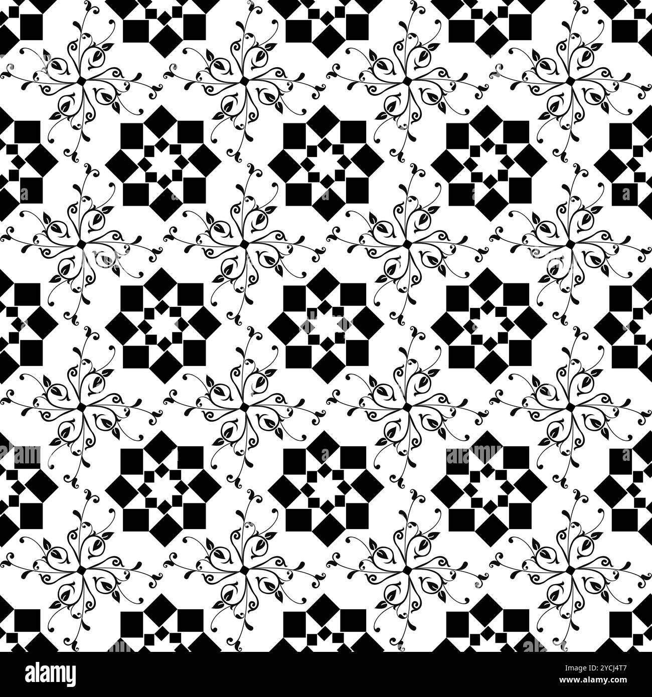 Geometric floral art Black and White Stock Photos & Images - Alamy