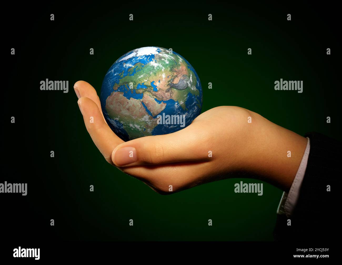 Hand of the person holds globe Stock Photo - Alamy