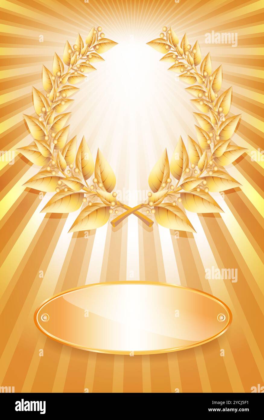 Gold laurel wreath roman trophy badge hi-res stock photography and ...