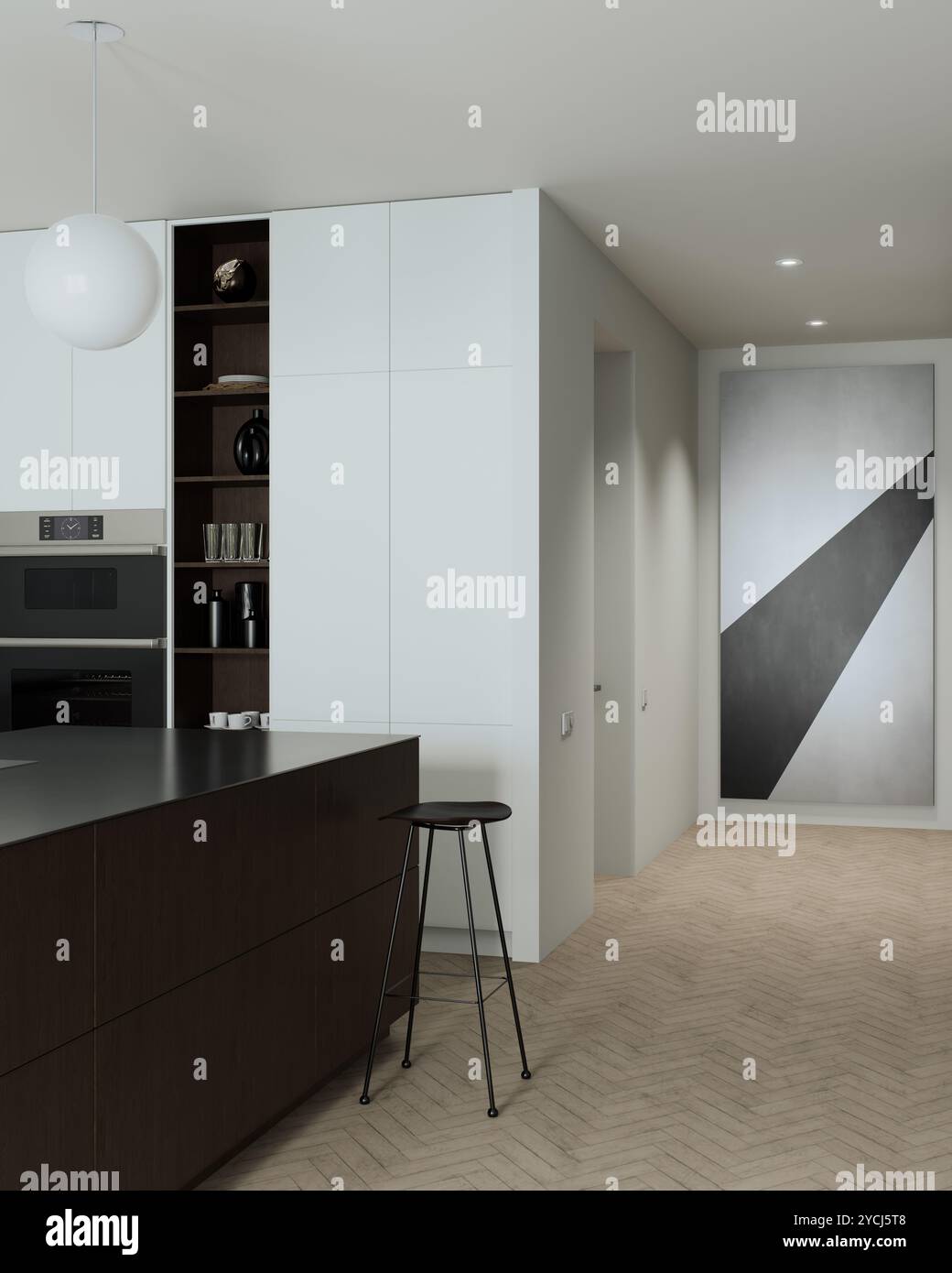 Explore the beauty of a Modern Kitchen Interior with a Stylish and ...