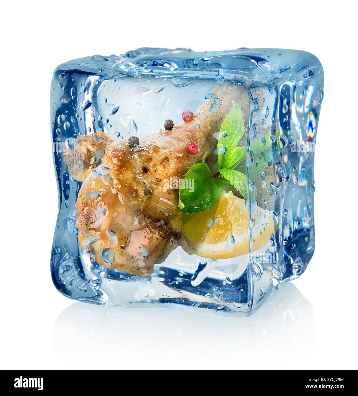 Fried chicken leg herb Cut Out Stock Images & Pictures - Alamy