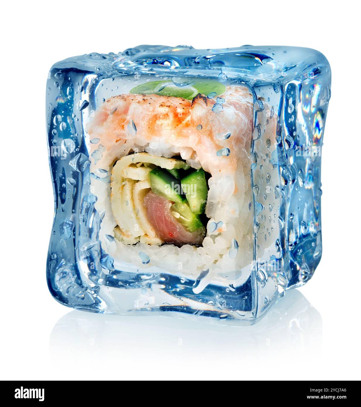 Sushi in ice cube Stock Photo - Alamy