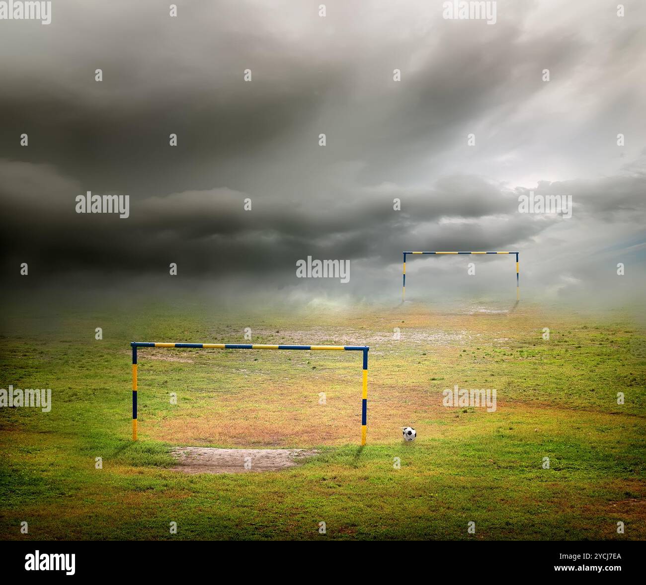 Clouds over the football field Stock Photo - Alamy