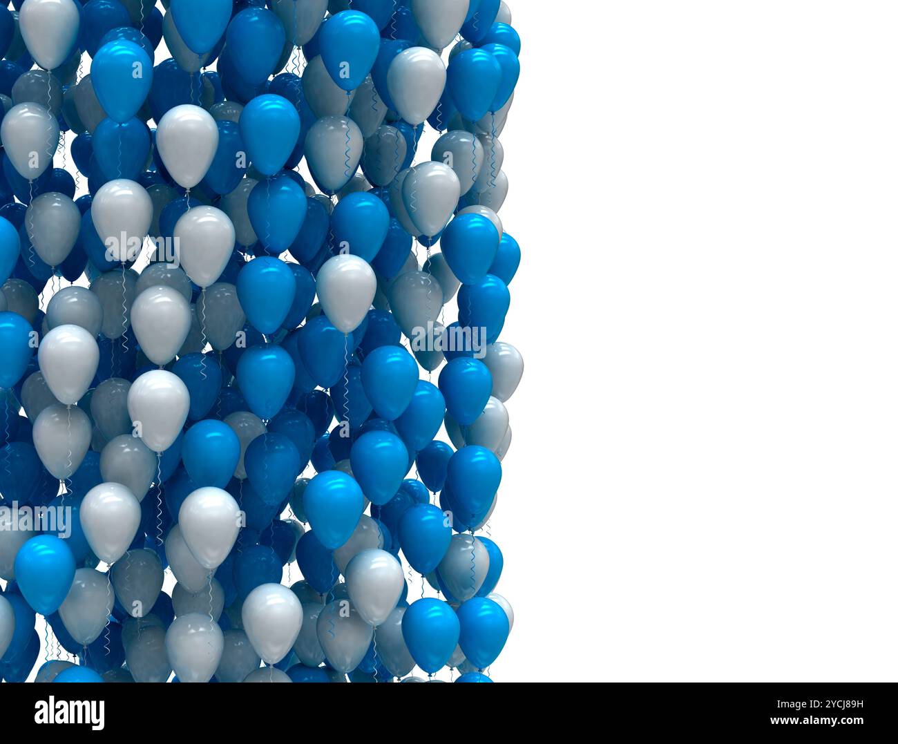 Blue and white balloons background Stock Photo - Alamy