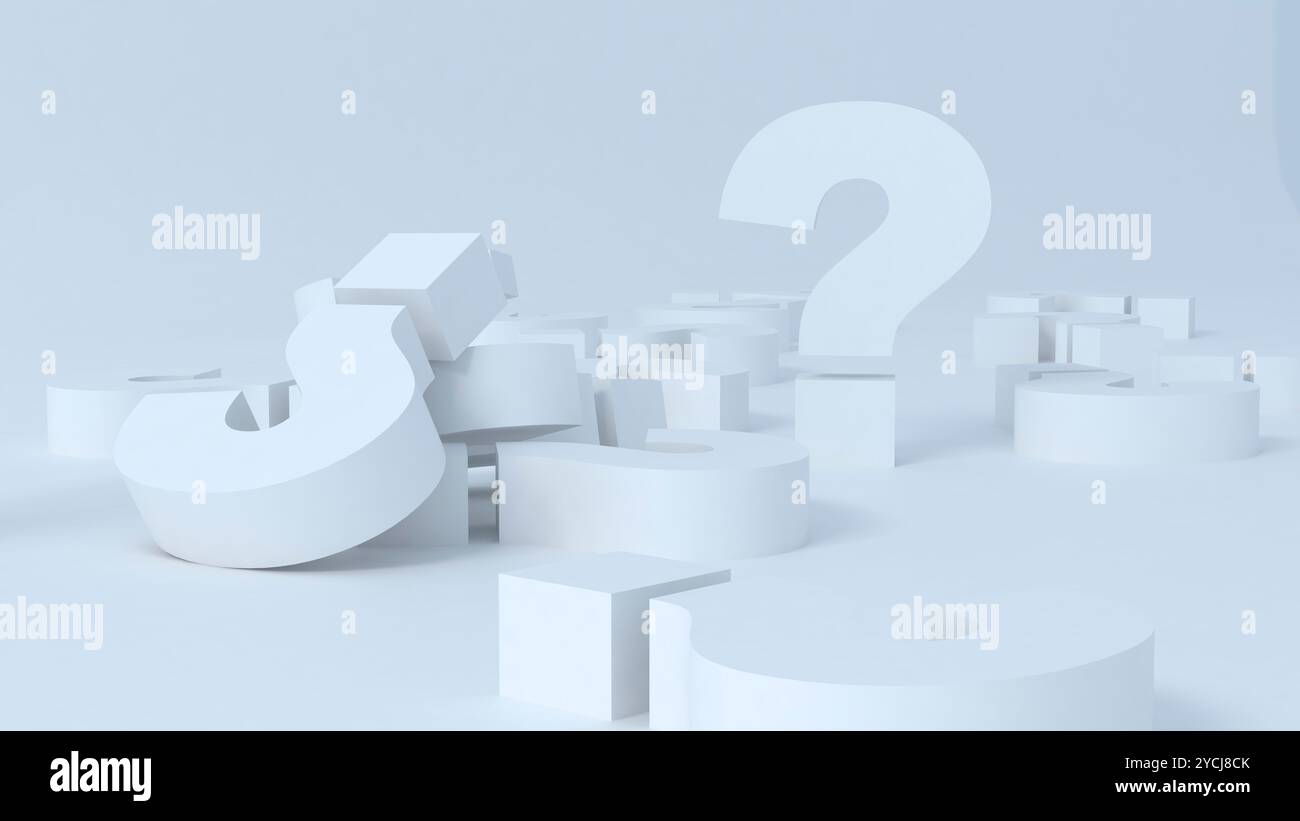Question marks background. High-resolution 3d render Stock Photo - Alamy