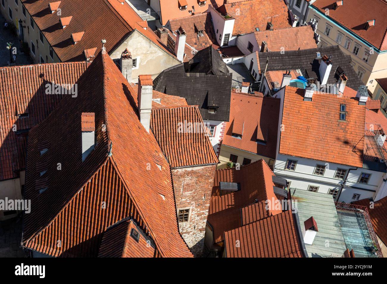 Red roof of buildings in Prague Stock Photo - Alamy