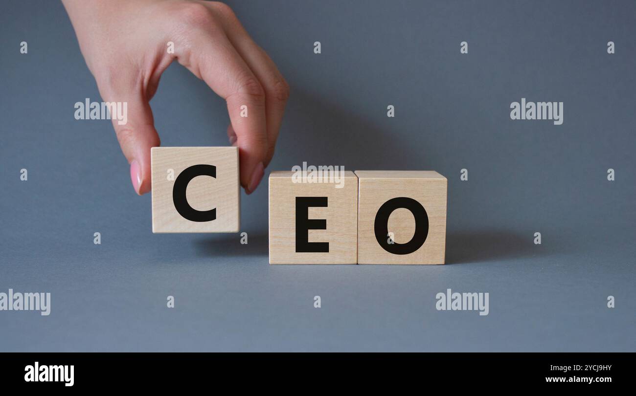 CEO - Chief executive officer symbol. Concept word CEO on wooden cubes ...