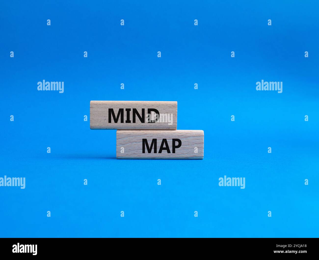 Mind Map symbol. Concept word Mind Map on wooden blocks. Beautiful blue ...