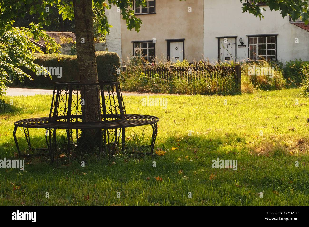 The village green at Homersfield, Suffolk, England UK, showing the ...