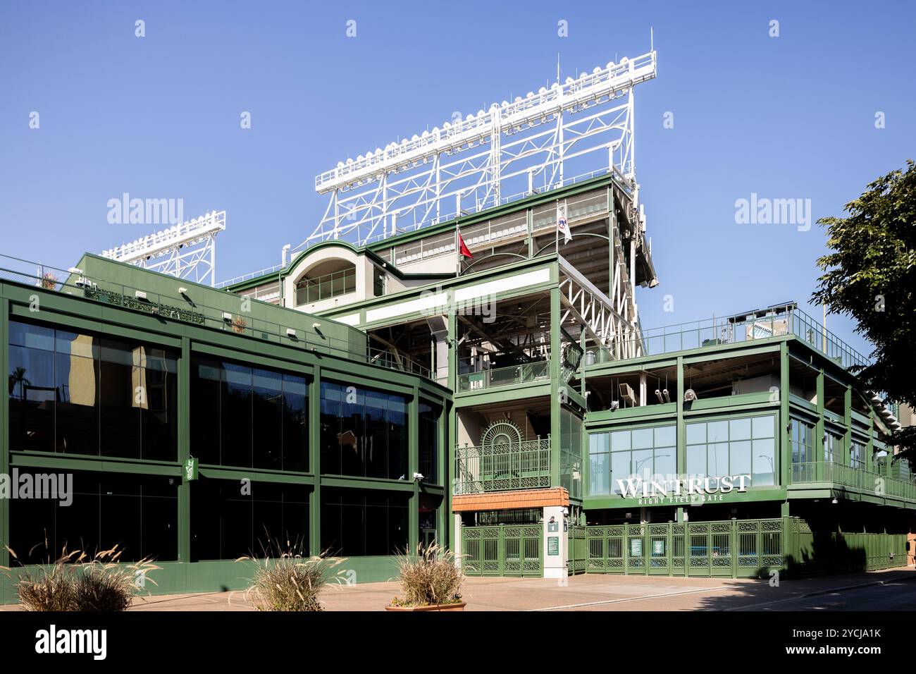 The exterior Major League Baseball's Chicago Cubs' Wrigley Field ...