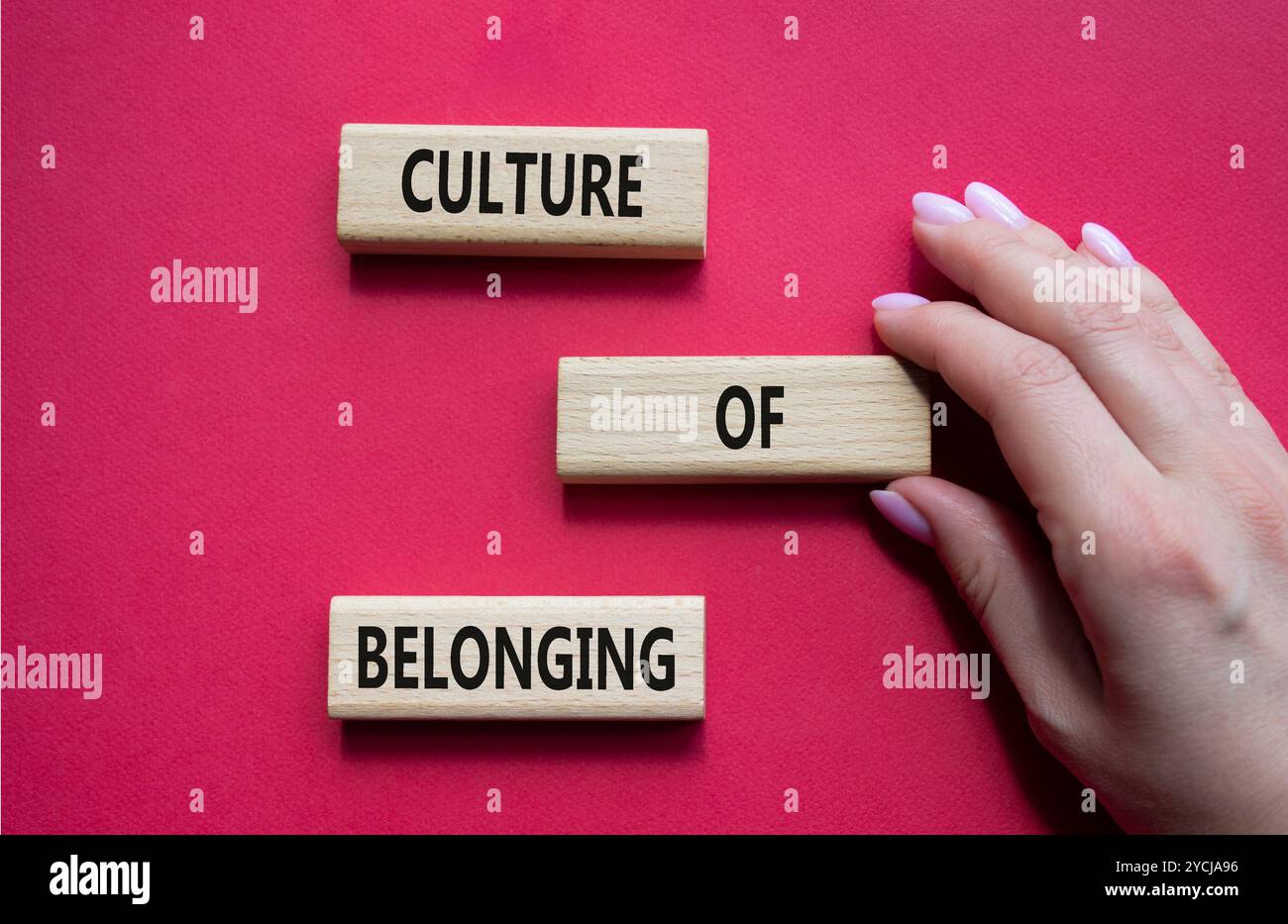 Culture of Belonging symbol. Wooden blocks with words Culture of ...