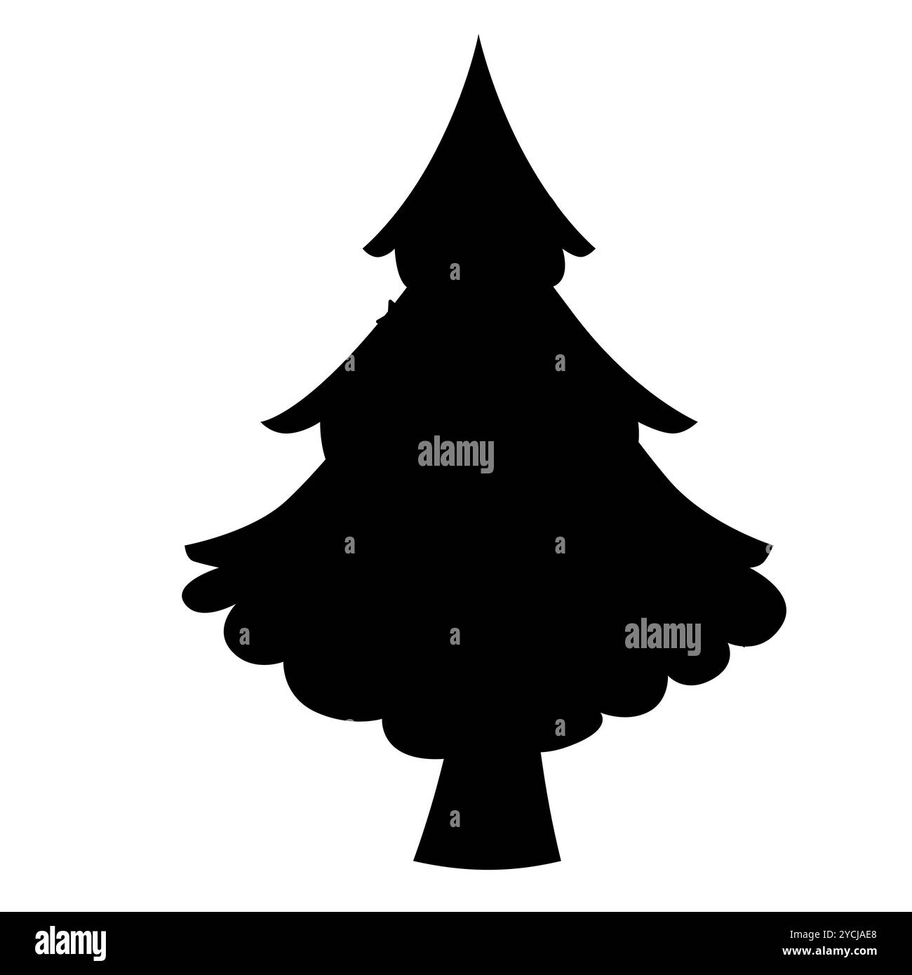 simple silhouette of a Christmas tree, featuring a classic, festive ...