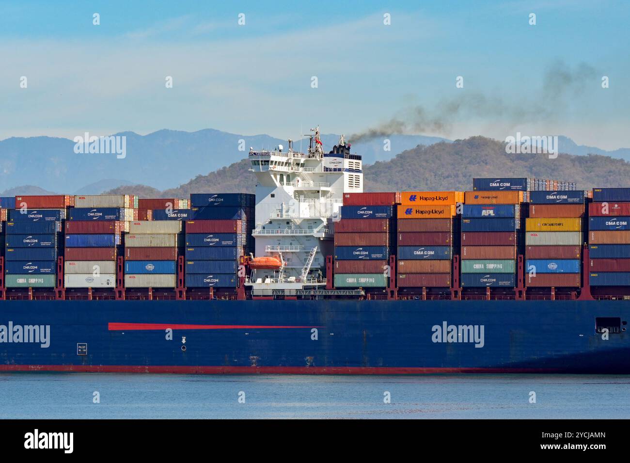 Manzanillo, Colima, Mexico - 16 January 2024: Container ship APL ...