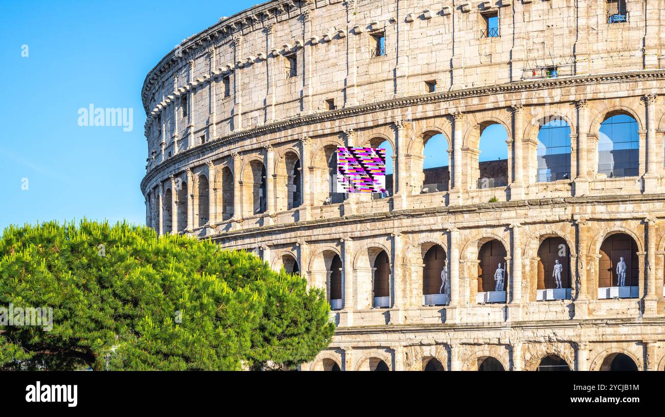 Visitors admire the grandeur of the Colosseum in Rome, marveling at its ...