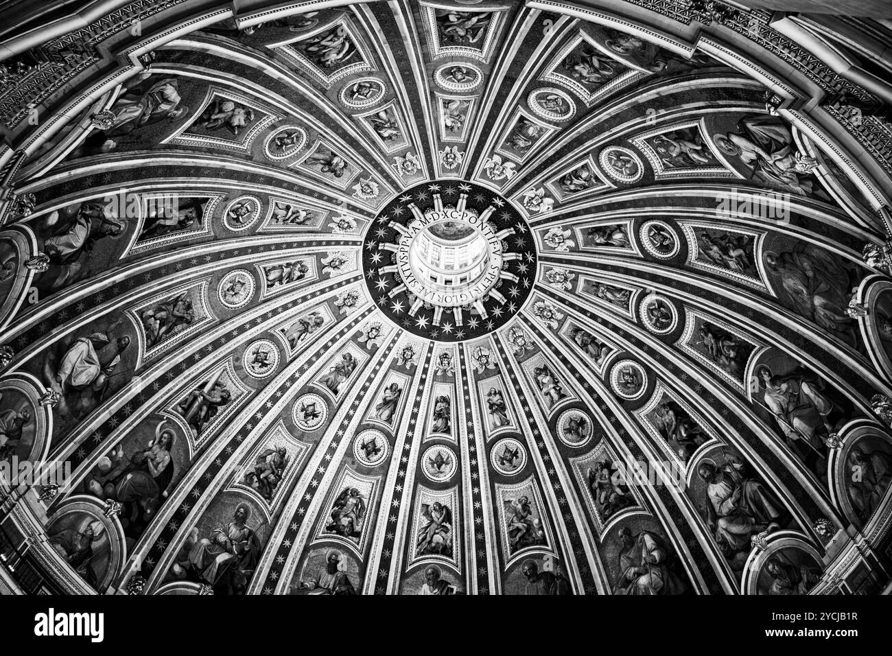 The breathtaking dome of Saint Peter Basilica showcases intricate ...