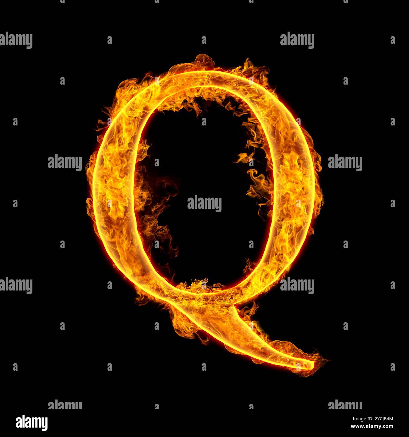 Fire alphabet letter Q Stock Photo - Alamy