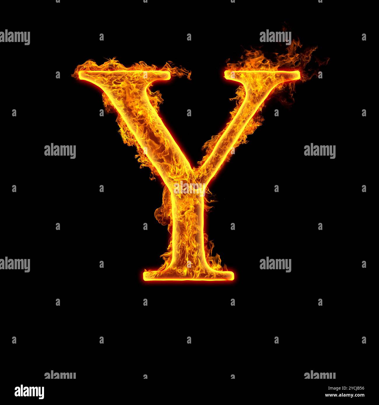 Fire alphabet letter Y Stock Photo - Alamy