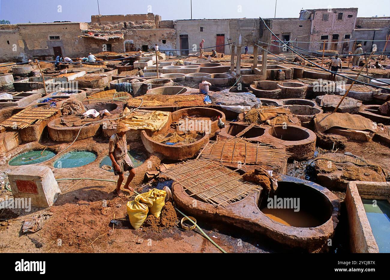 Morocco Marrakech tannery Stock Photo - Alamy