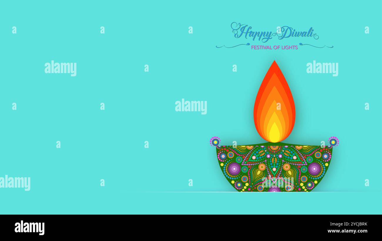 Happy Diwali Festival of Lights India Celebration template. Graphic ...