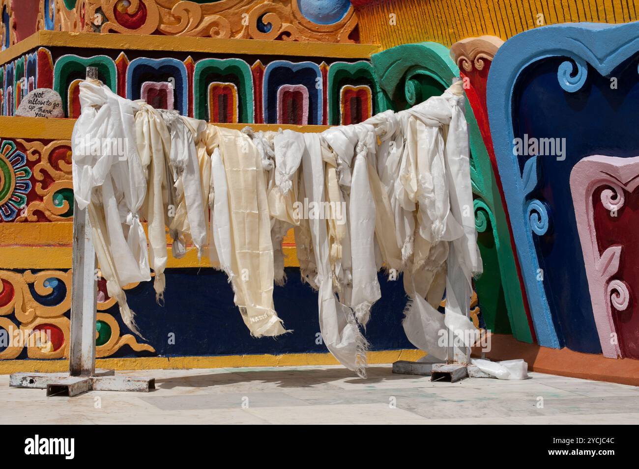 Praying flags at Buddhist monastery. India, Ladakh Stock Photo - Alamy