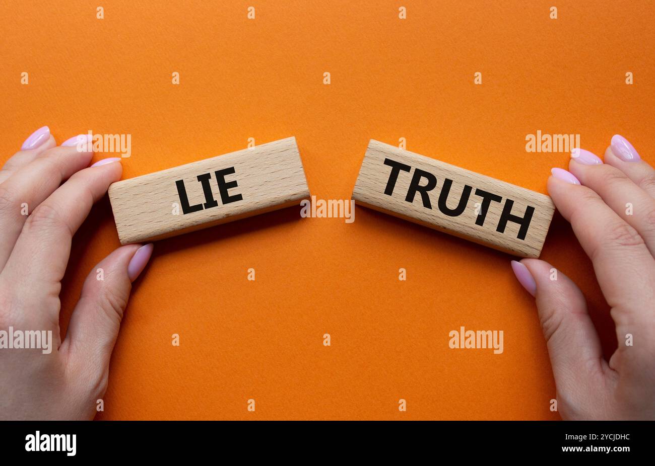 Truth or Lie symbol. Concept word Truth or Lie on wooden blocks ...