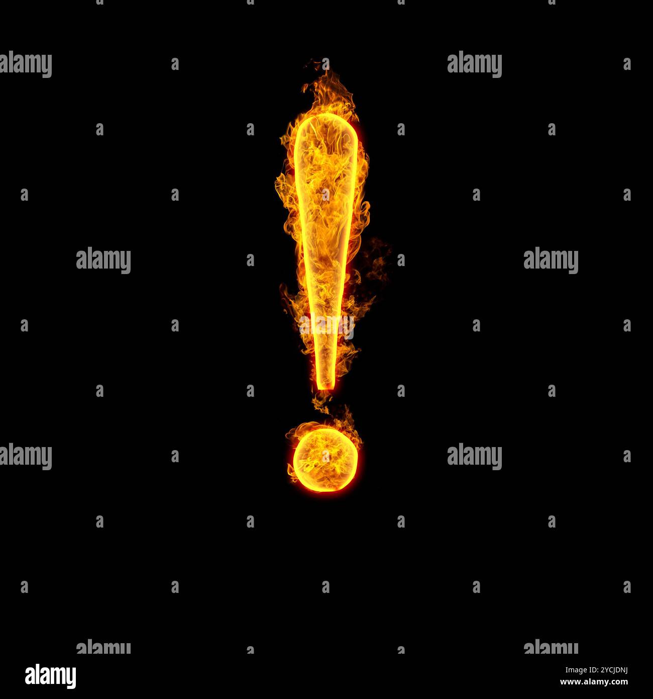 Fire alphabet exclamation mark Stock Photo - Alamy