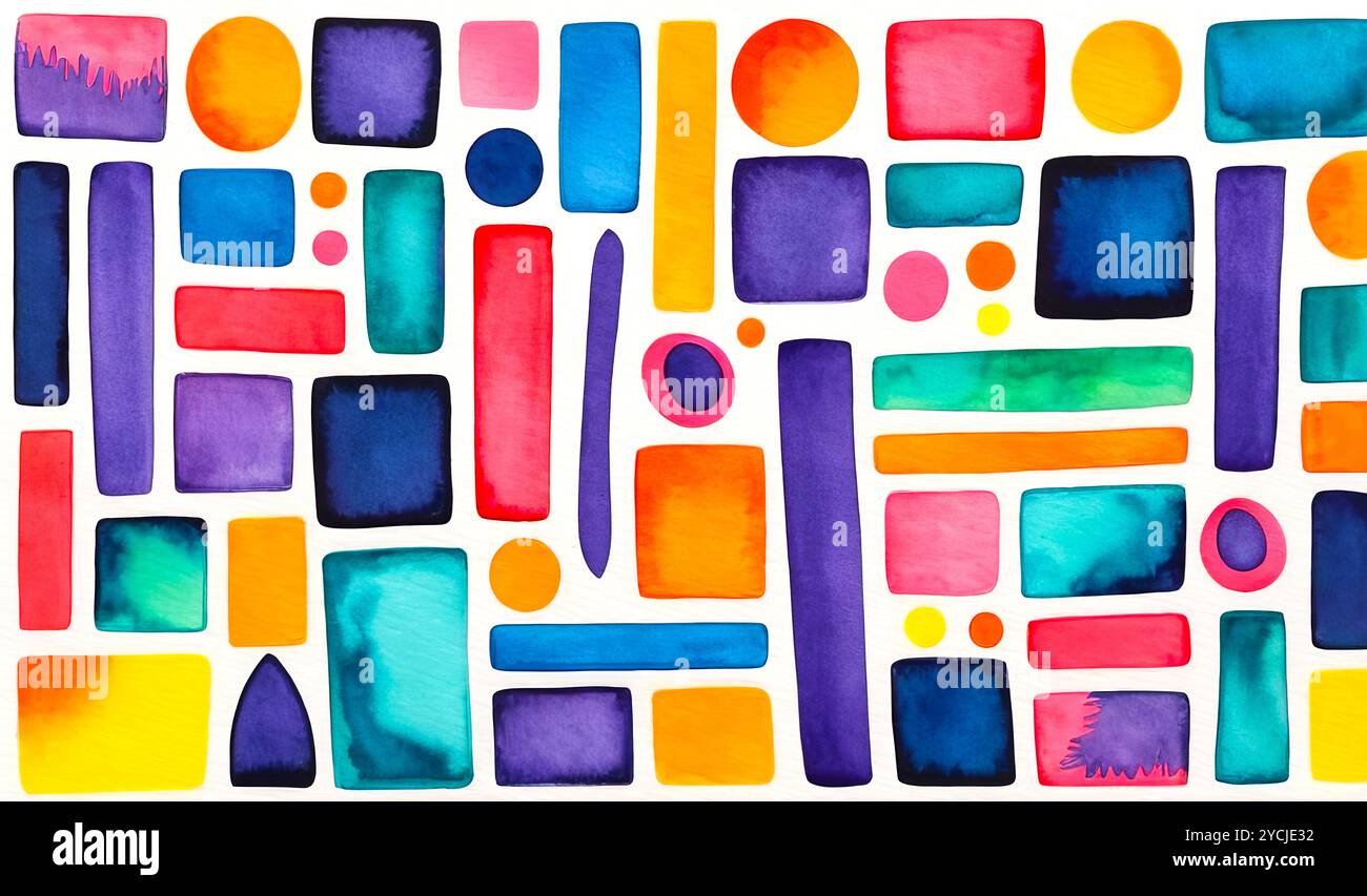 Bright colorful shapes on white background, abstract multicolor pattern ...