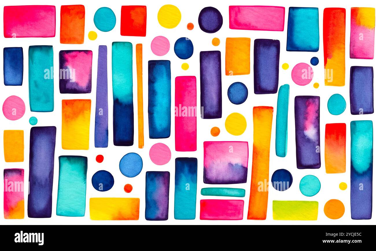 Colorful squares and rectangles hi-res stock photography and images - Alamy