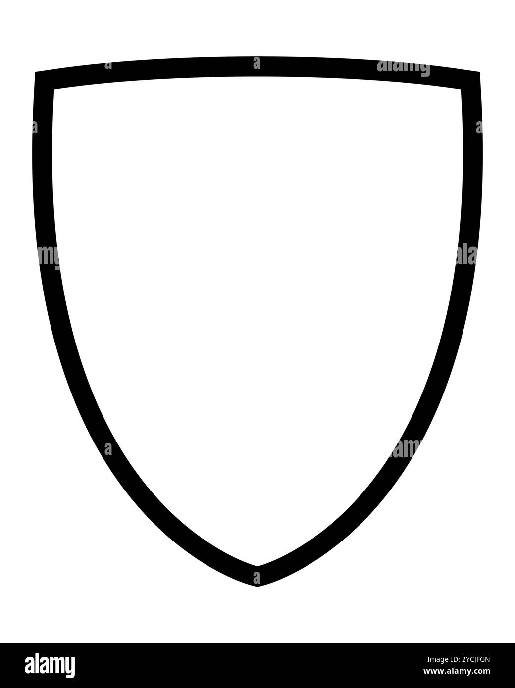 shield shape, outline vector illustration isolated on a white Stock ...