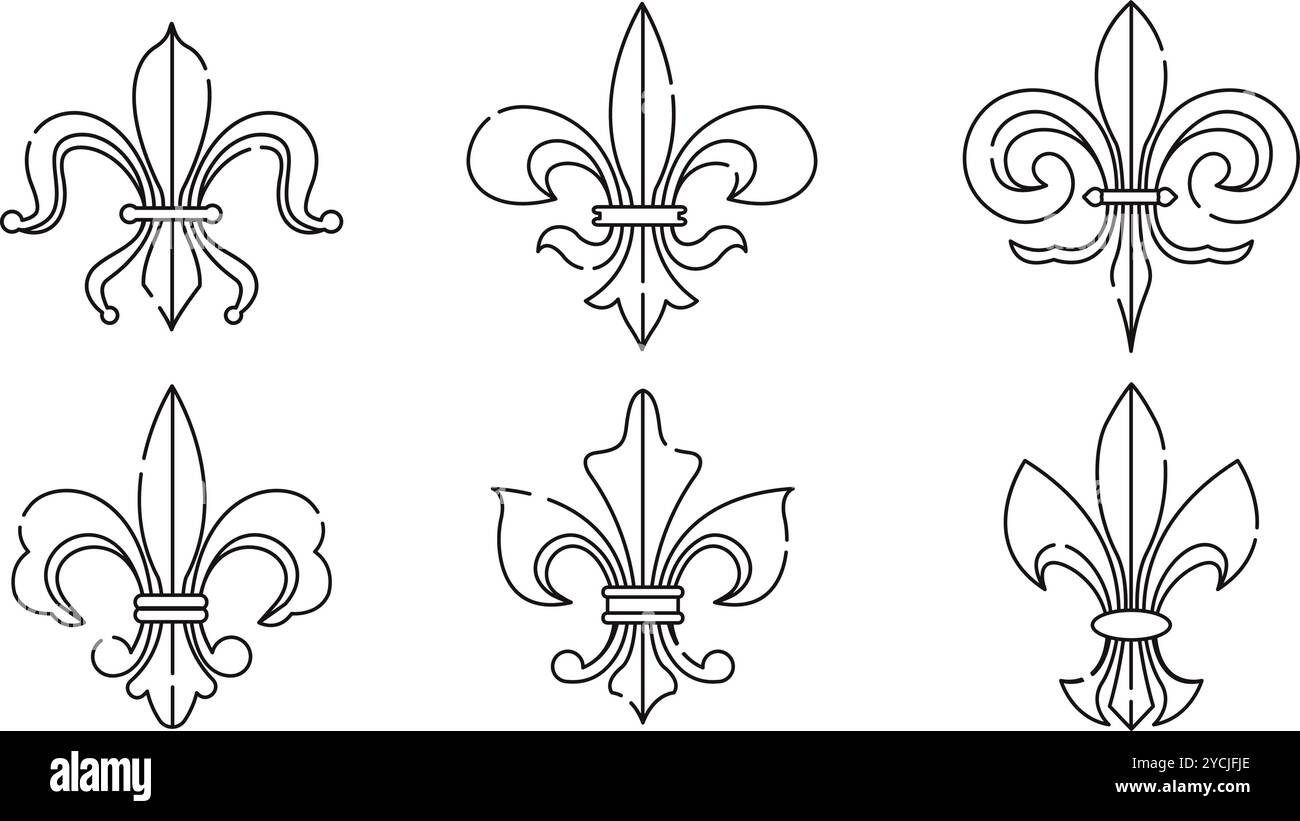 Fleur de lys coat of arms symbols Set Vector Stock Vector Image & Art ...