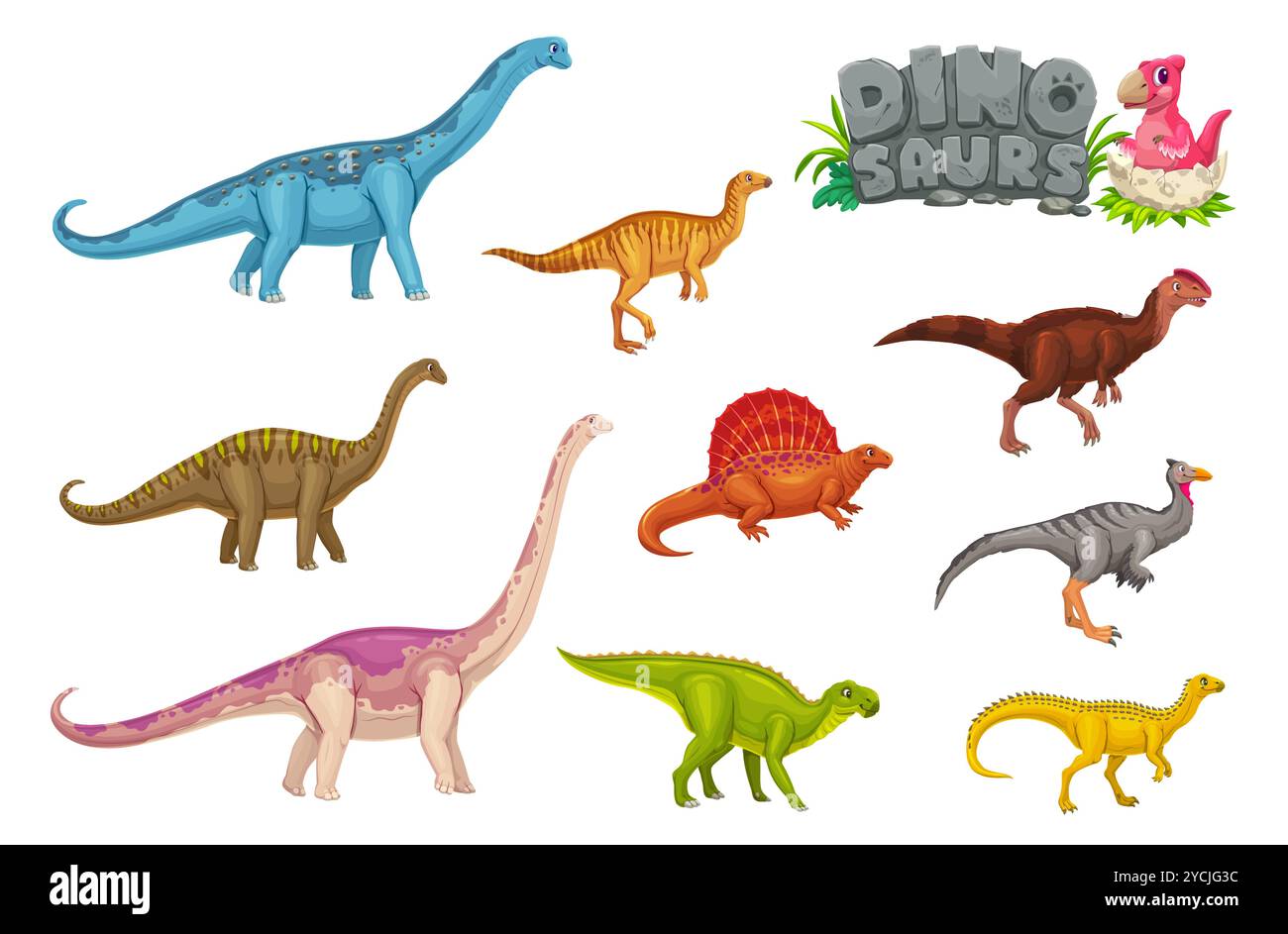 Cartoon dinosaur characters of prehistoric dino animals, jurassic ...