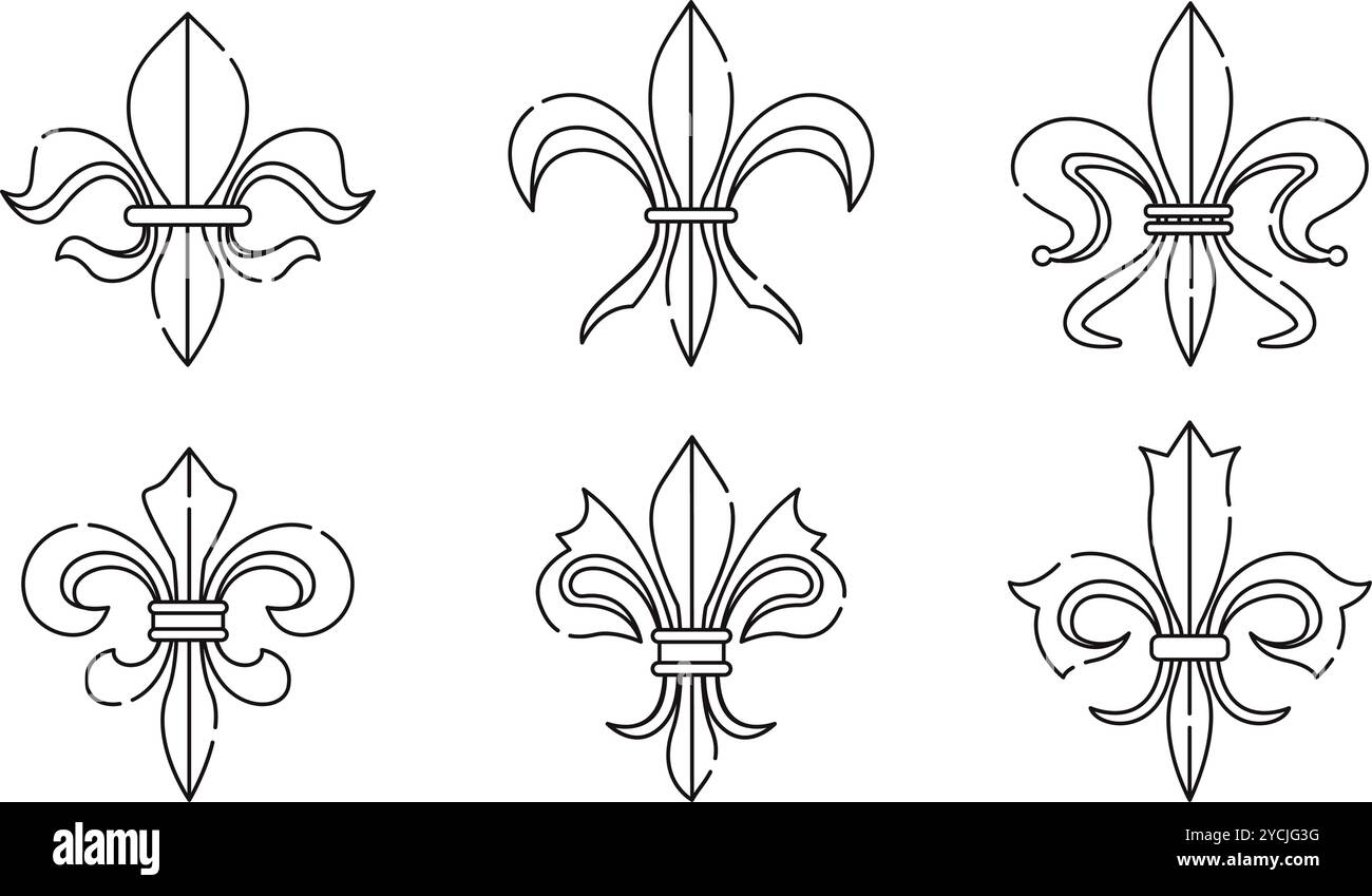 Fleur de lys coat of arms symbols Set Vector Stock Vector Image & Art ...