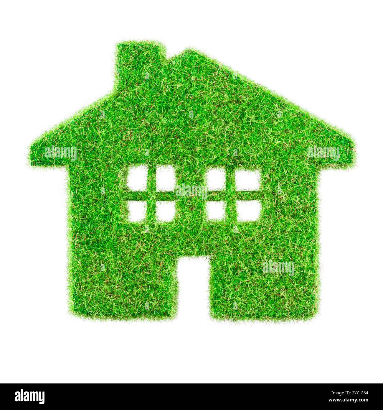 Grass home isolated on white background Stock Photo - Alamy