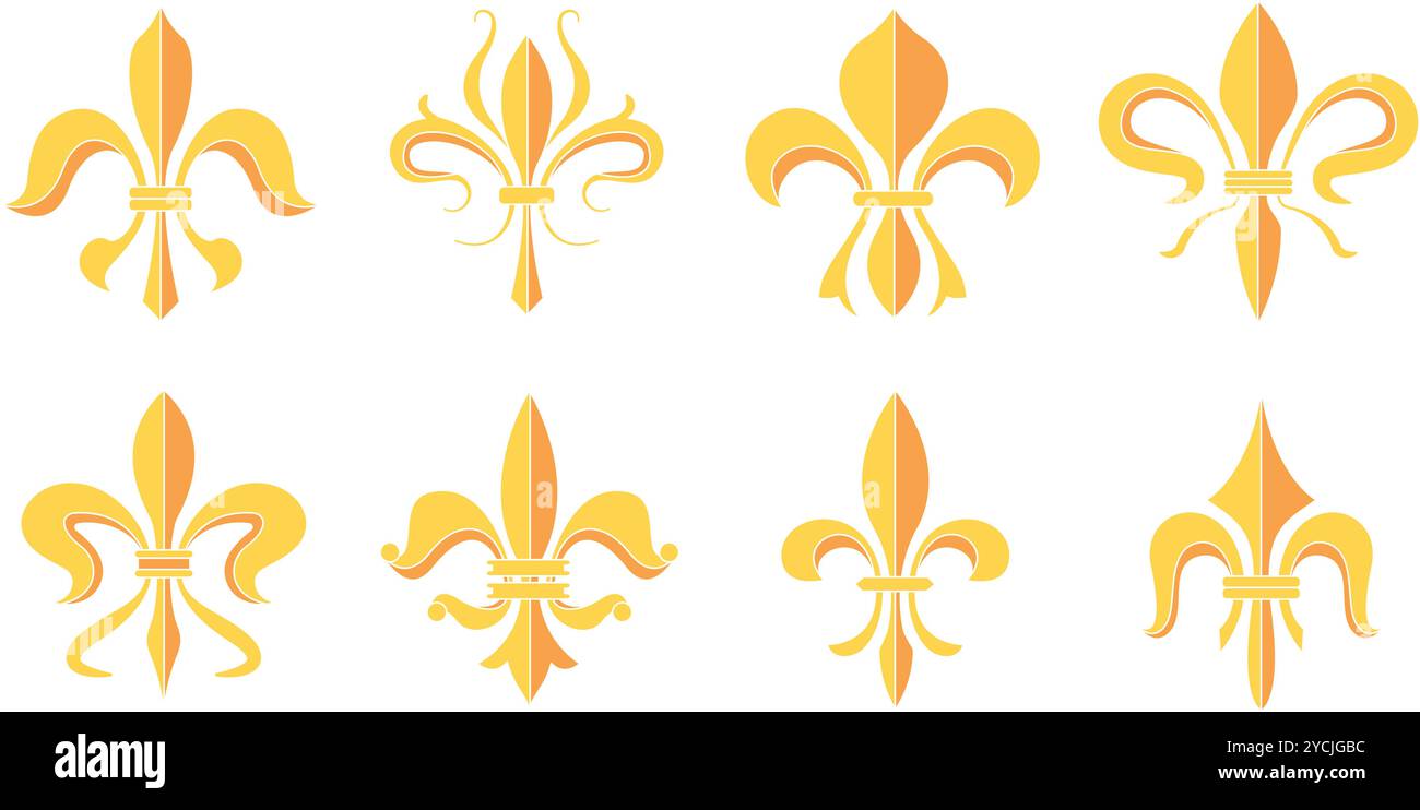 Fleur de lys coat of arms symbols Set Vector Stock Vector Image & Art ...