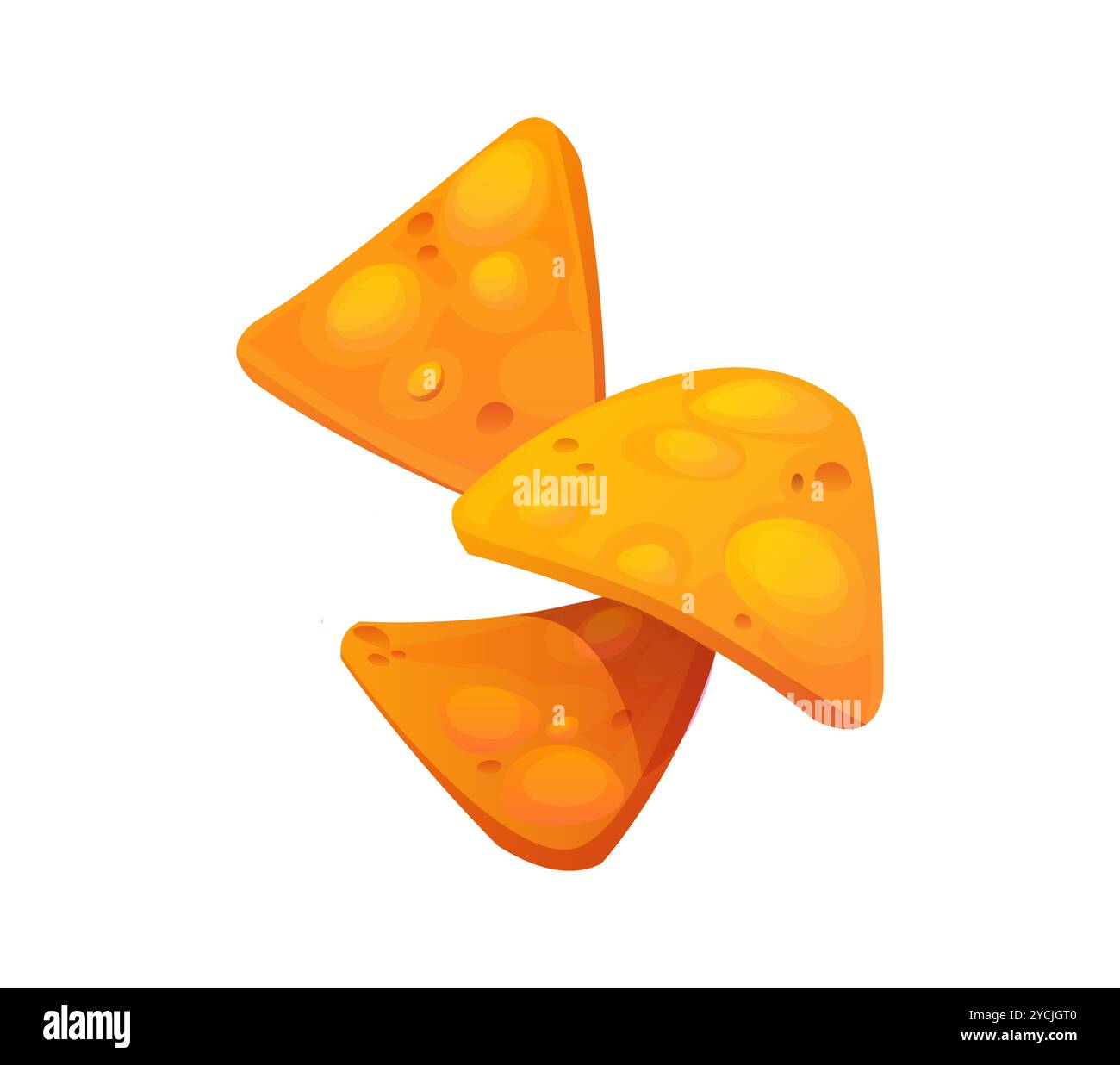 Cartoon nachos, fast food tex mex snack. Isolated vector mexican golden ...