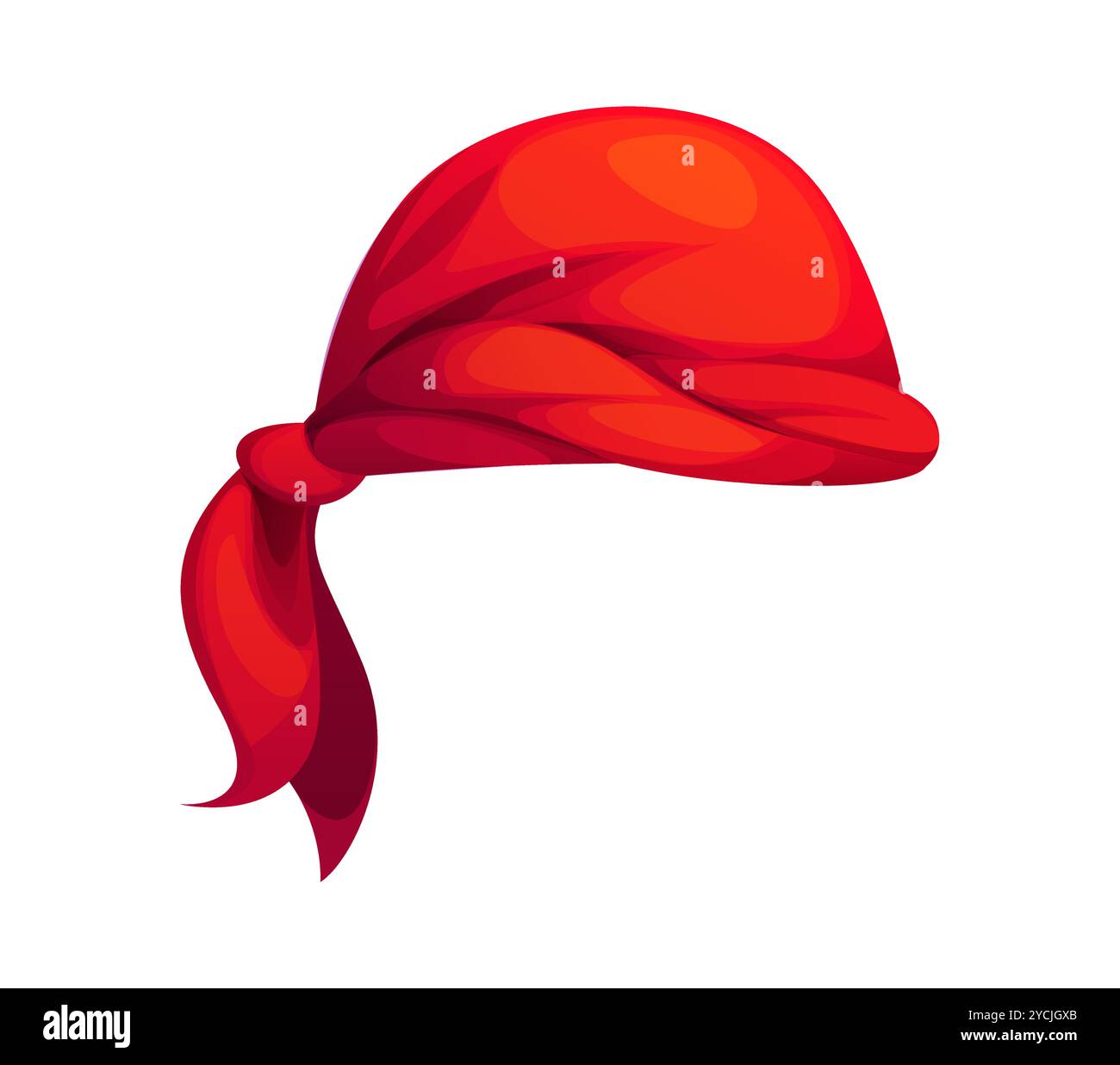 Cartoon pirate and corsair red bandana hat, filibuster costume ...