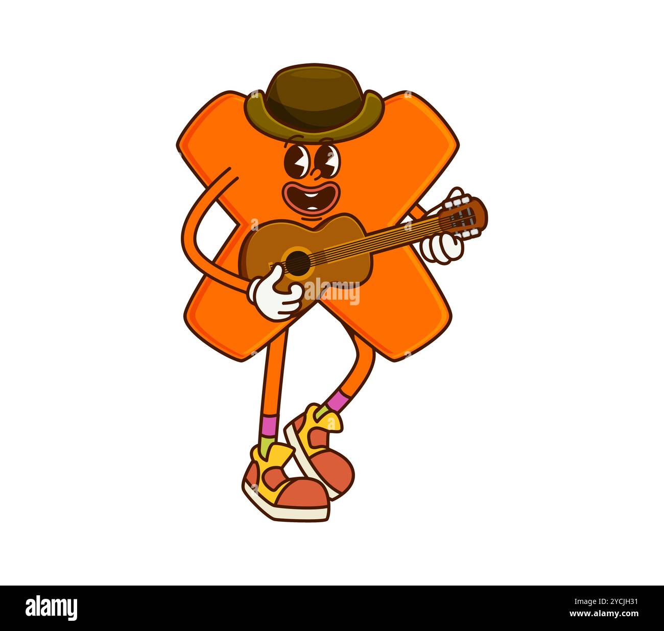 Cartoon groovy cowboy , and bandit multiplication math symbol character ...