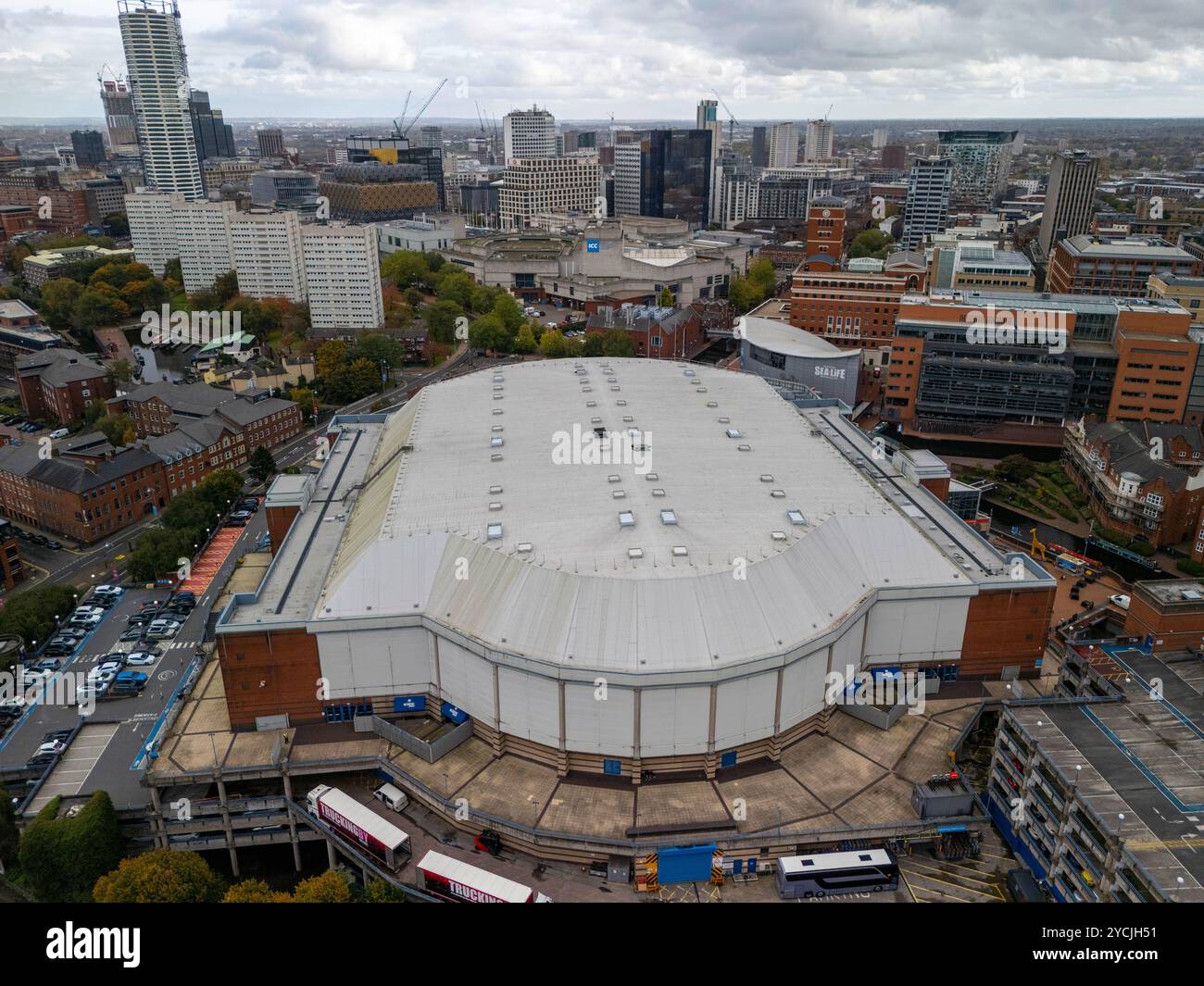 Aerial image of Birmingham skyline featuring Utilita Arena Stock Photo ...