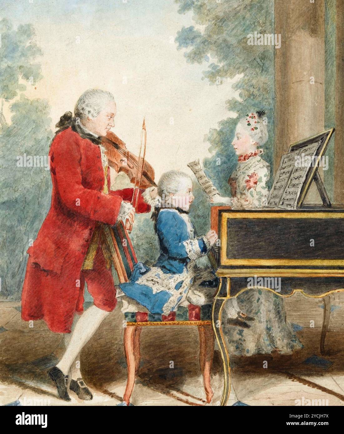 Leopold Mozart and his children, Wolfgang and Maria Anna - Louis ...