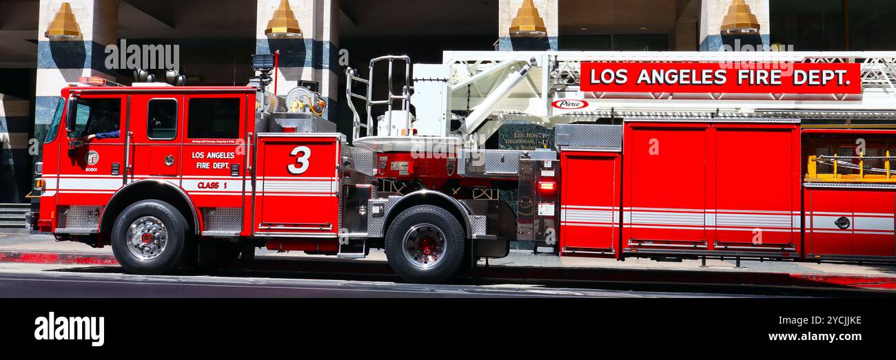 Los Angeles, California: Los Angeles Fire Department truck on the ...