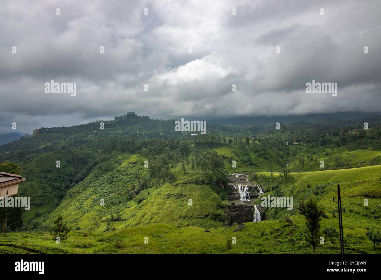 Landscape of the fertile highlands in a subtropical climate. Jungle ...